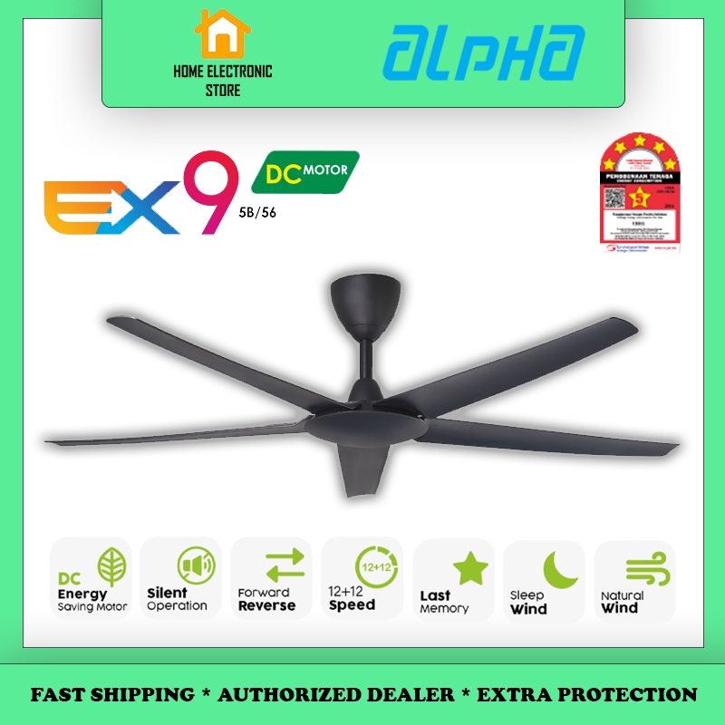 Alpha Cosa EX9 DC Motor 5B/56 Ceiling Fan Remote Control 12+12 Speeds ...