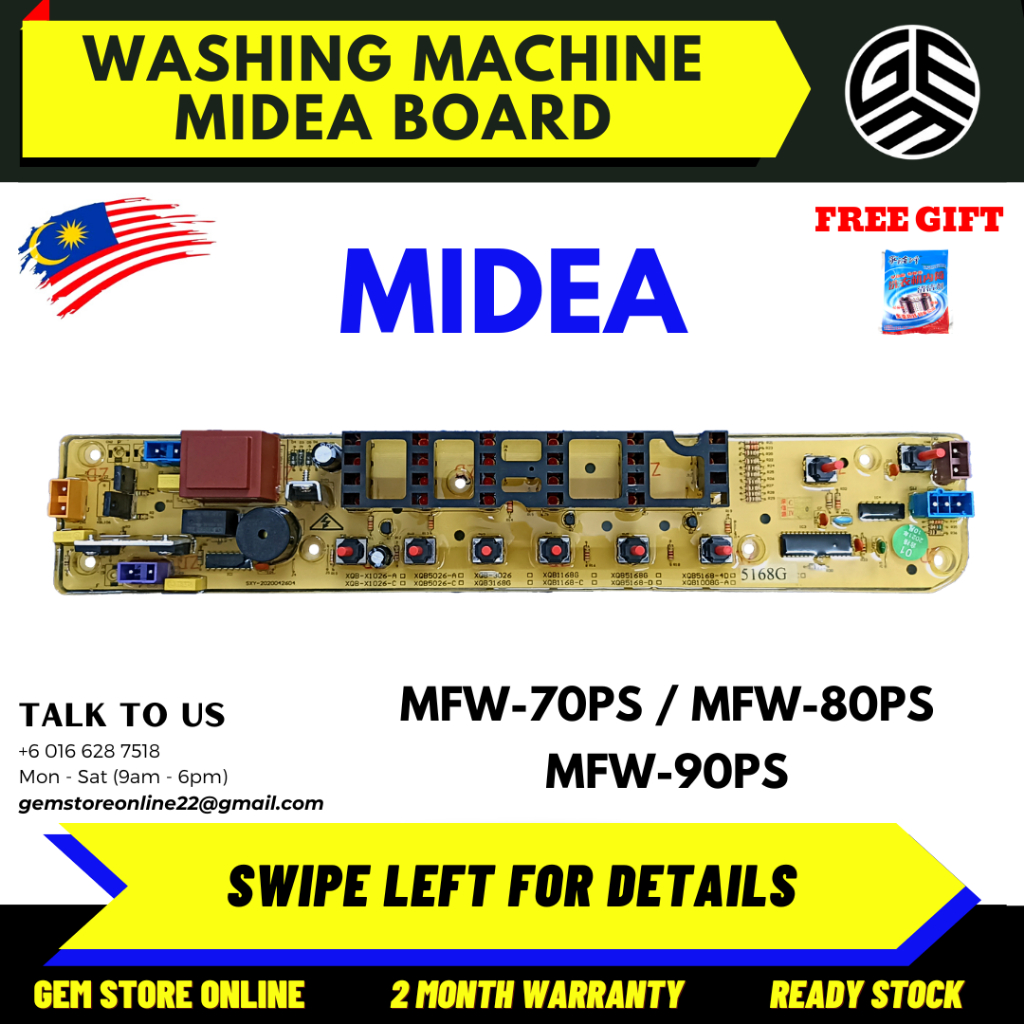 MFW-70PS / MFW-80PS / MFW-90PS MIDEA Washing Machine PCB Board / Board ...