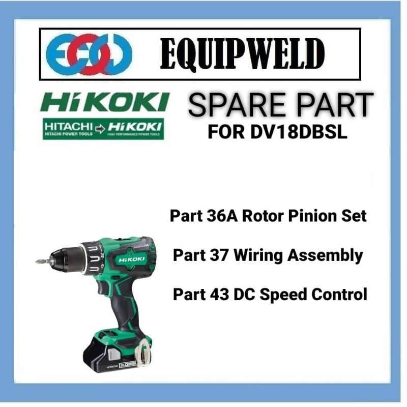 SPARE PART - HIKOKI HITACHI ROTOR PINION SET / WIRING ASSEMBLY / DC ...