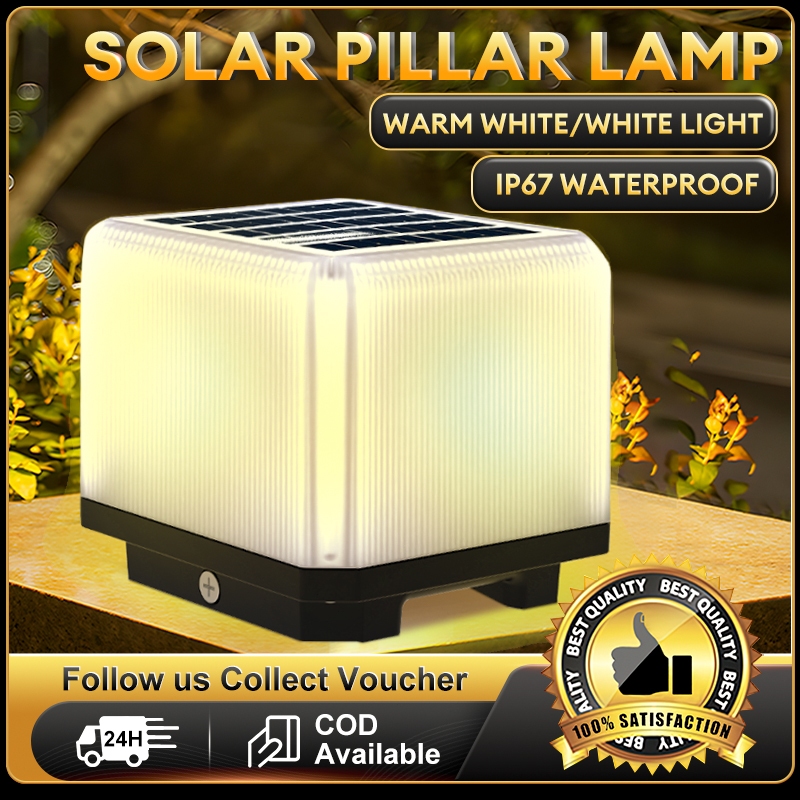 Lampu Pagar Solar Gate Light Outdoor Lighting IP67 Waterproof Solar ...