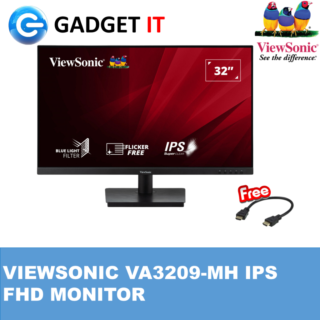 VIEWSONIC 32" VA3209-MH LED FHD 1920x1090P@75Hz IPS PANEL MONITOR (FREE ...