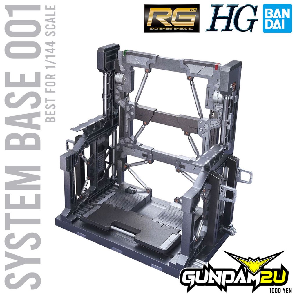 BANDAI System Base 001 Black Best For RG HG EG 1/144 Scale Gundam Zaku Plastic Model Kit ...