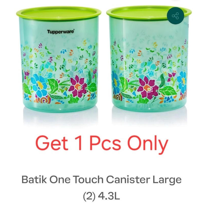 TUPPERWARE One Touch Canister Large 4.3L(1 Pcs) | Shopee Malaysia