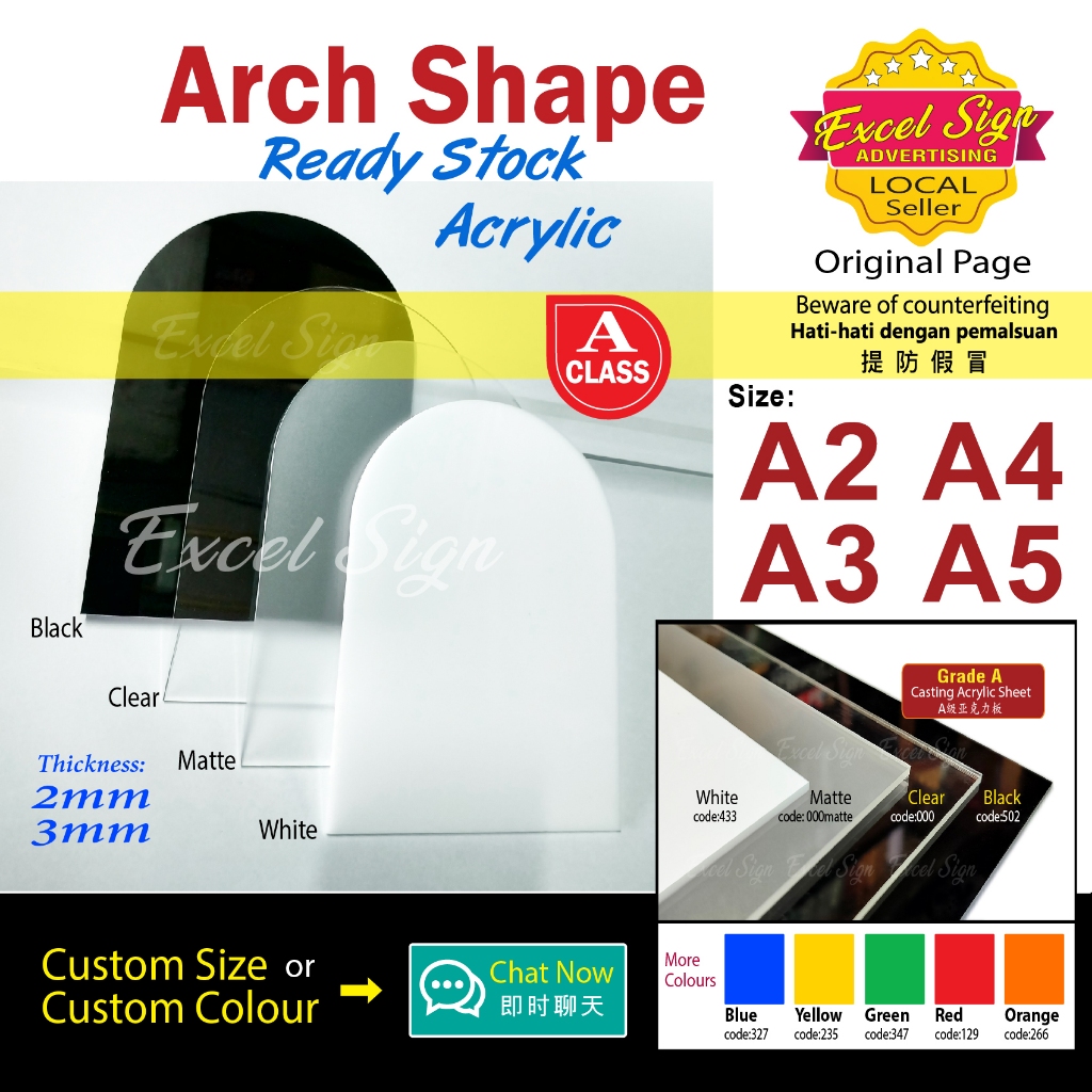 Welcome Bord A2/A3/A4/A5 Size, Arch Shape Acrylic, Ready Stock, Fast ...
