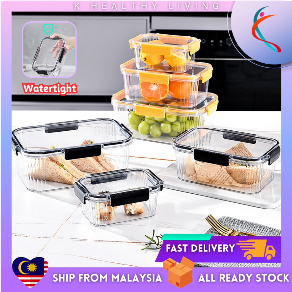 Tupperware Box Food Storage Airtight Refrigerator Storage Transparent ...