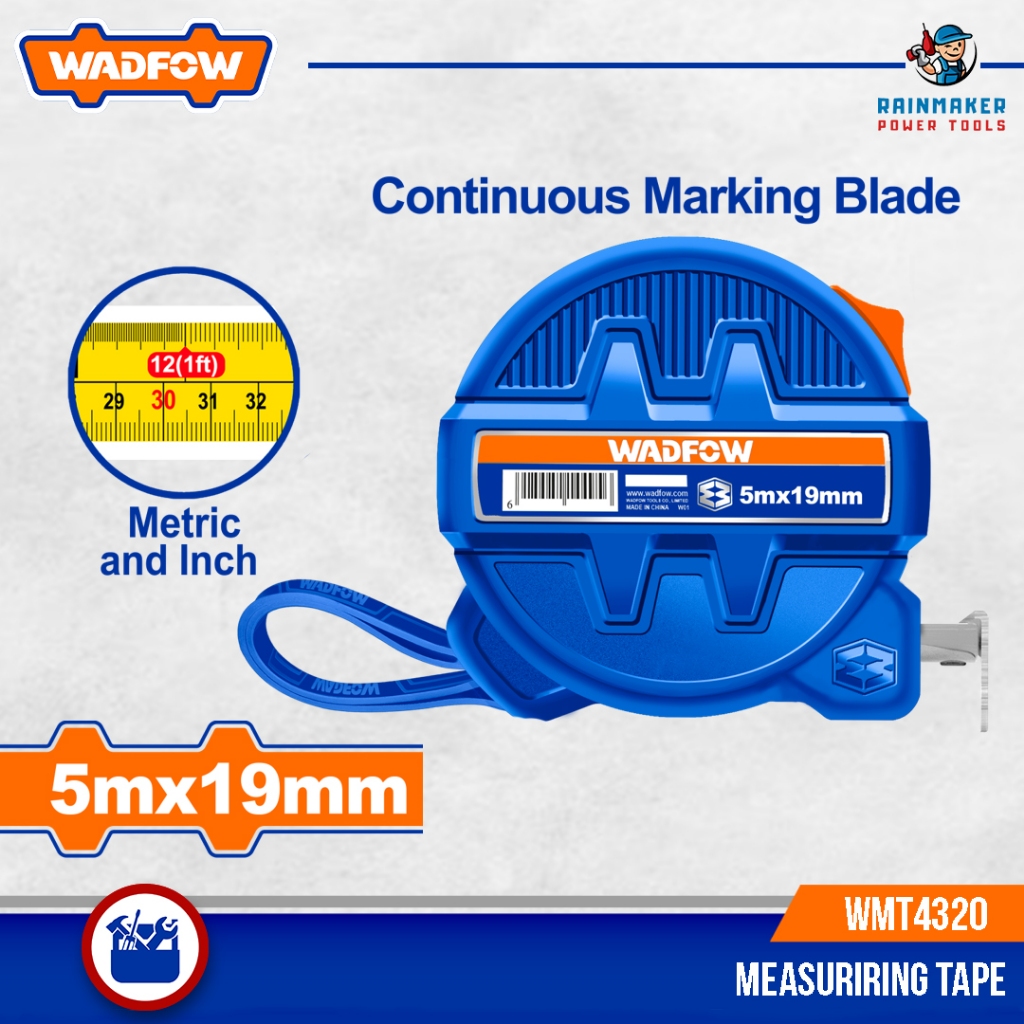 WADFOW Steel Measuring Tape, Length: 5m, Width: 19mm, w/ Metric and ...