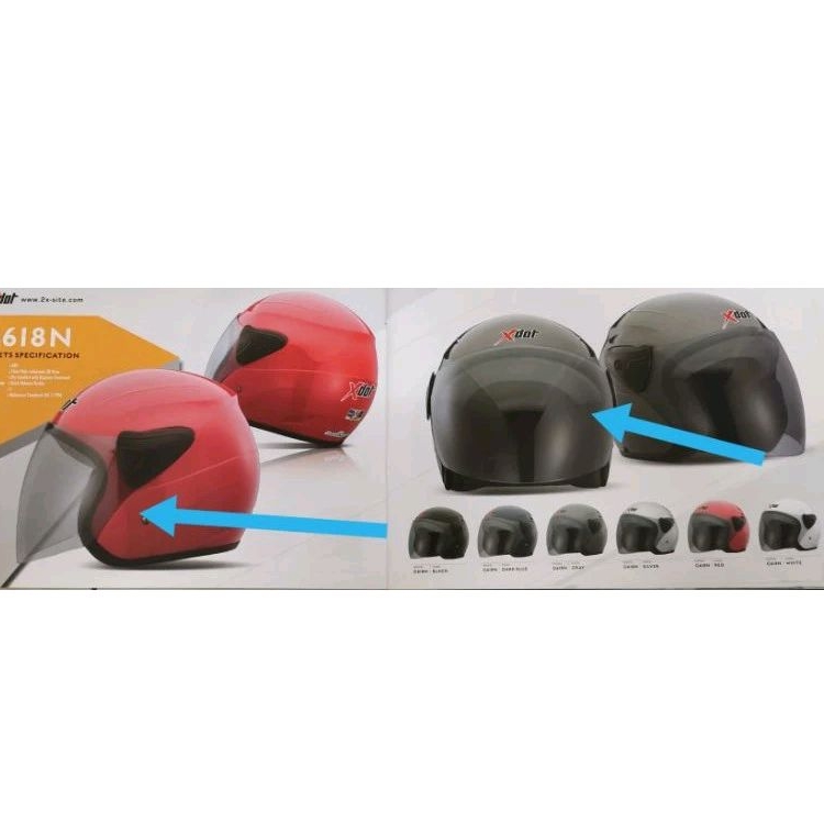 XDOT Visor small hole G618 helmet 1M4U(SIDE COVER YG TAJAM) | Shopee ...
