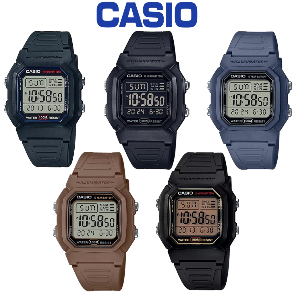 Casio Unisex Digital Resin Band Watch W-800H | Shopee Malaysia
