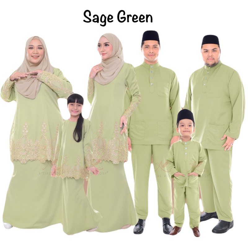 🔥RAYA 2024) TEMA SEDONDON SAGE GREEN - SEDONDON FAMILY IBU (SIZE 34-60 ...