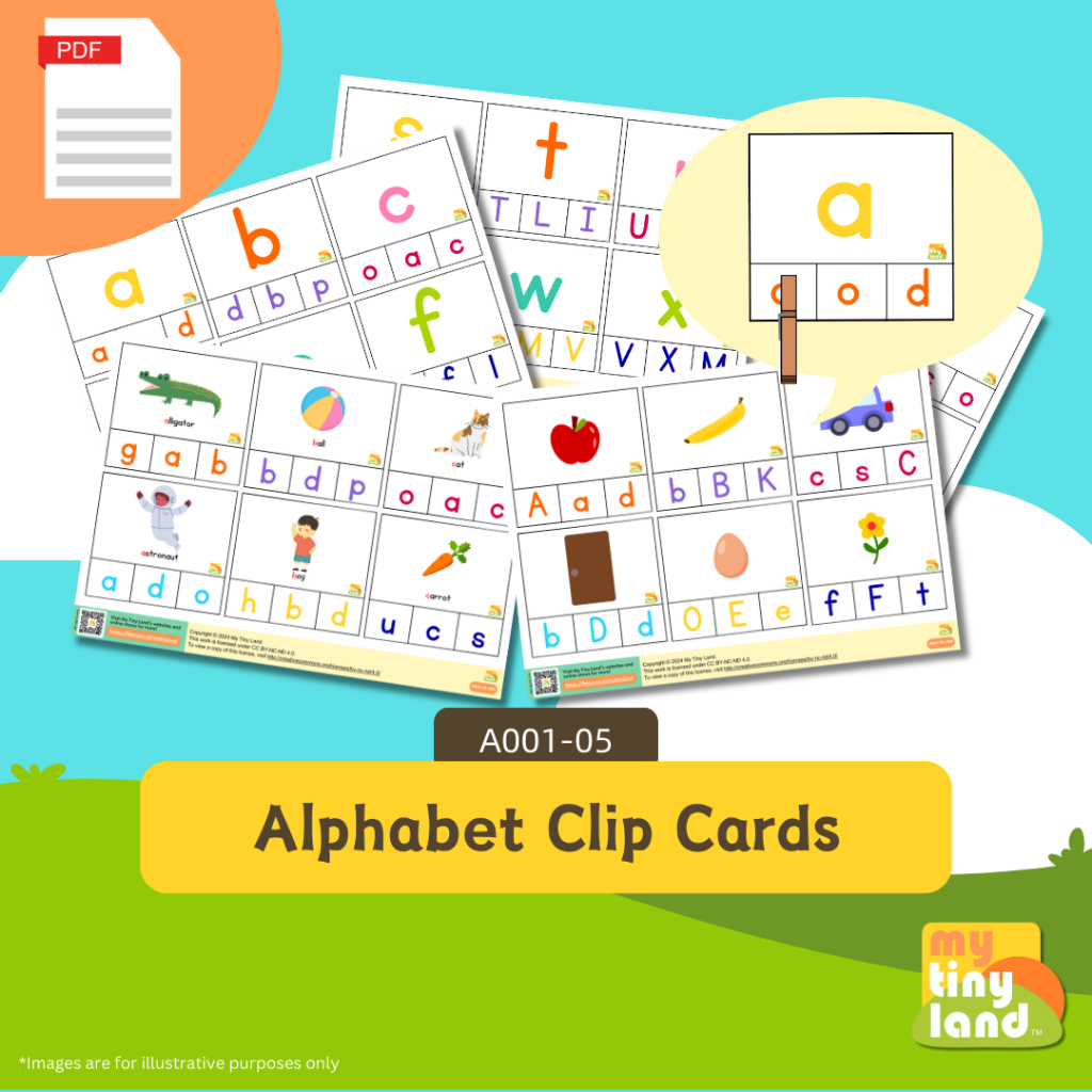 【PDF/Softcopy】A001-05 Alphabet Clip Cards|English|A to Z|Preschool ...