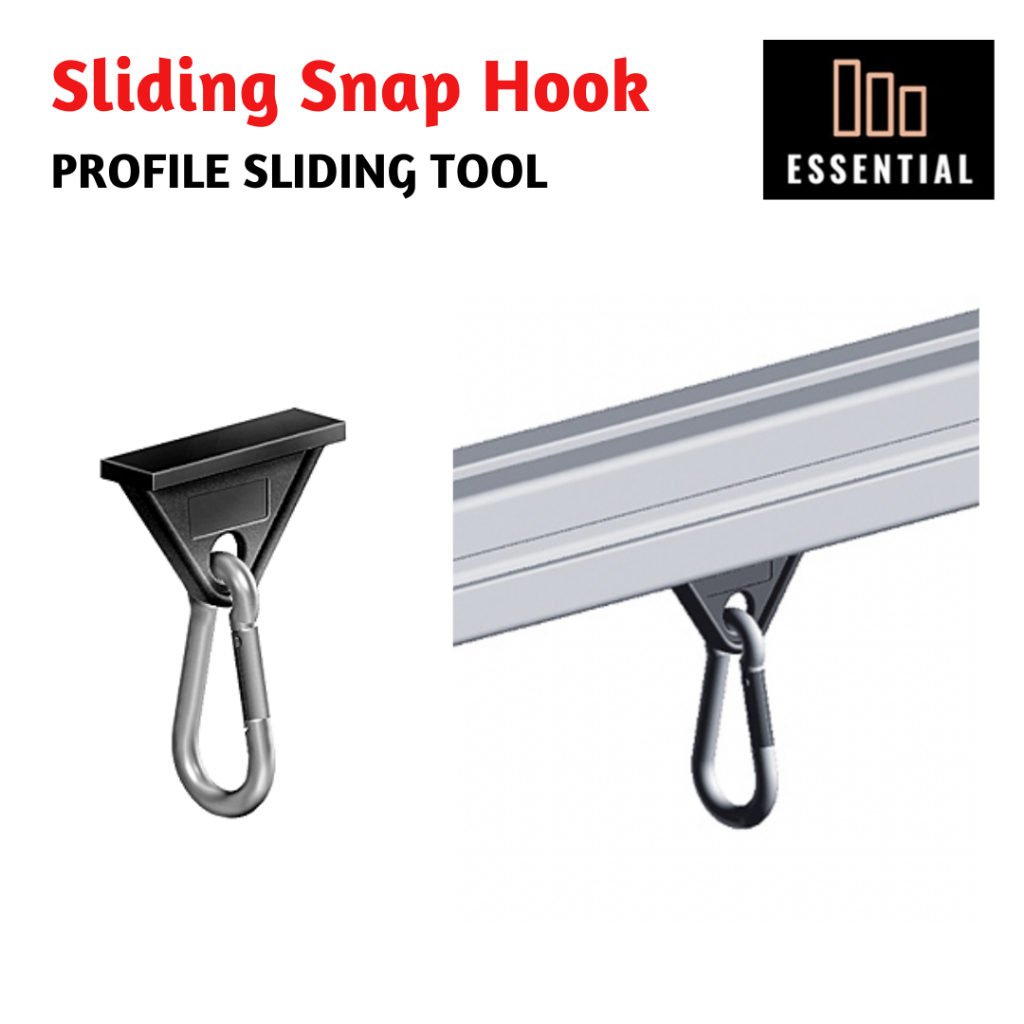 Sliding Snap Hook Nylon Plated Steel for Aluminium Profile 30 / 40 / 45 ...
