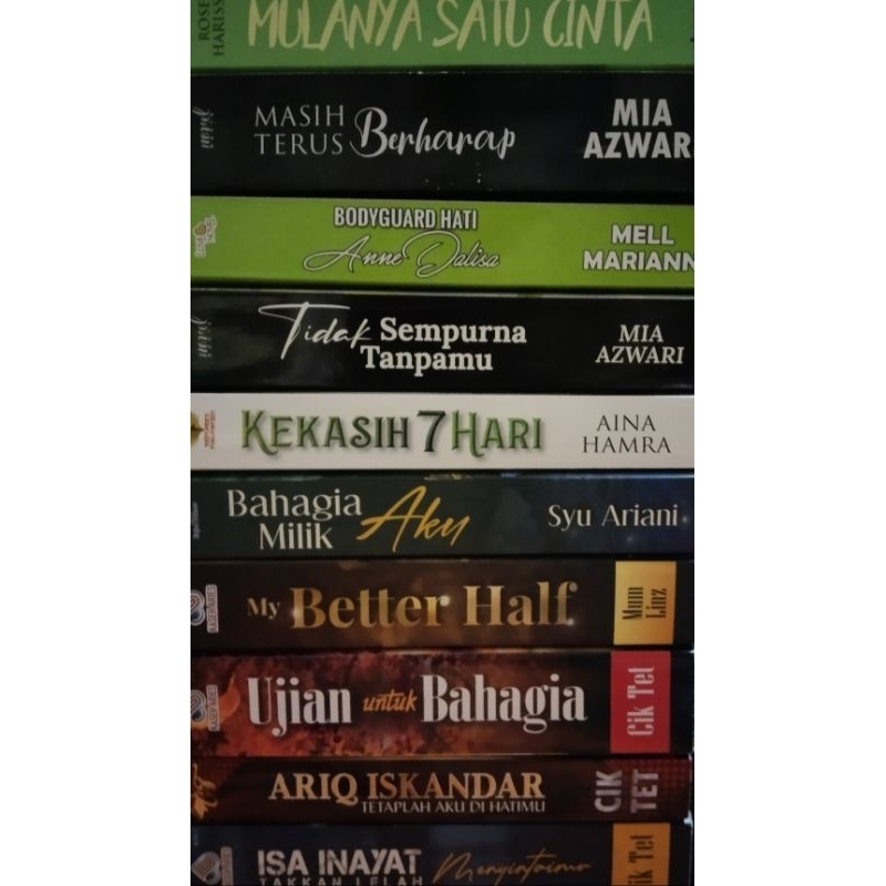 Preloved novel murah RM15 mia azwari,aina hamra,syu ariani,mum linz,cik tet,rose harissa ...