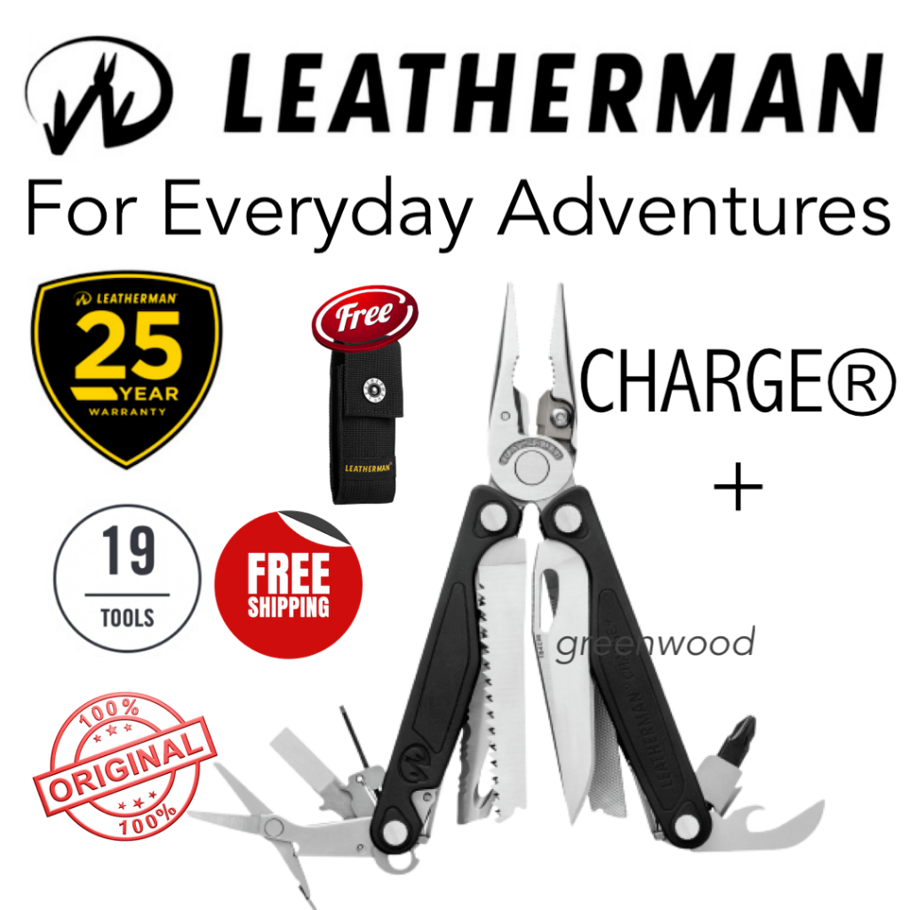 LEATHERMAN Charge + 19 Tools (Charge Plus, Multi-tools, Pliers, Cutter, Crimpers, Saw, Scissors ...