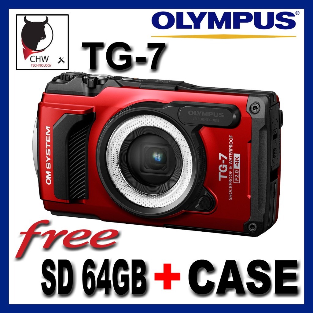 OLYMPUS TG7 TOUGH WATERPROOF SHOCKPROOF CAMERA FREE 64GB CARD AND CASE ...