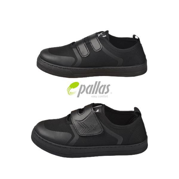 Pallas PX-025 Black School Shoe with Velcro Type or Kasut Hitam Sekolah ...