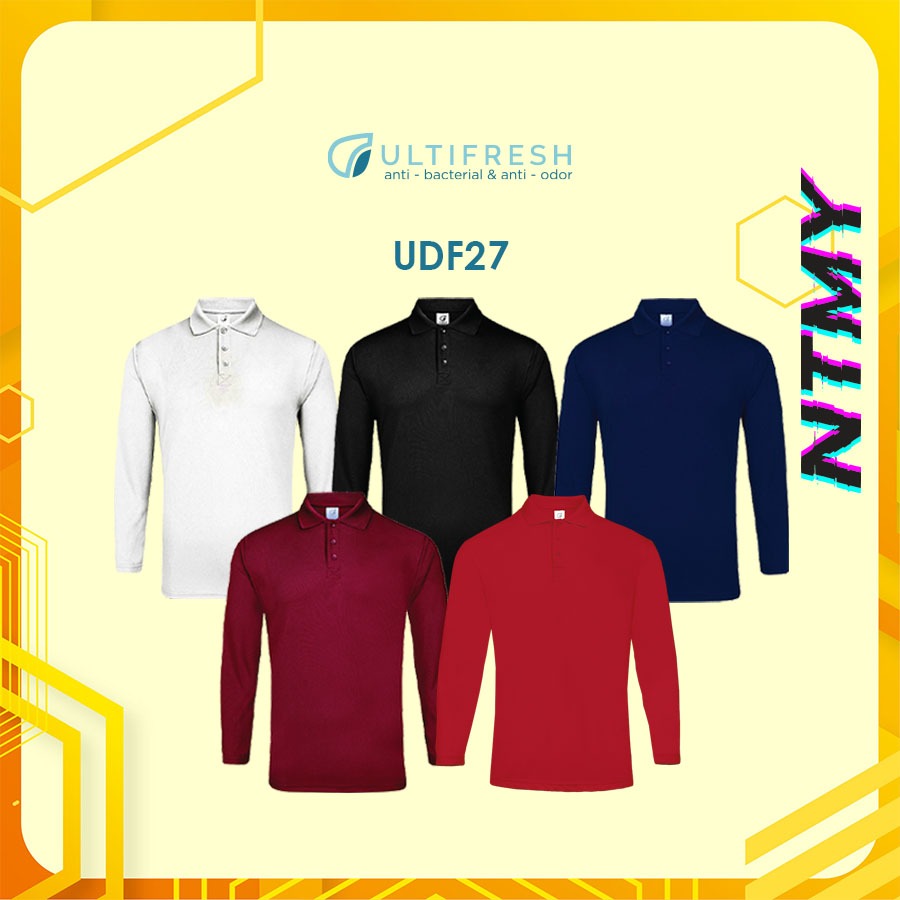 Ultifresh UDF27 NTMY Performance Polo Long Sleeve Anti-Odor Microfiber ...