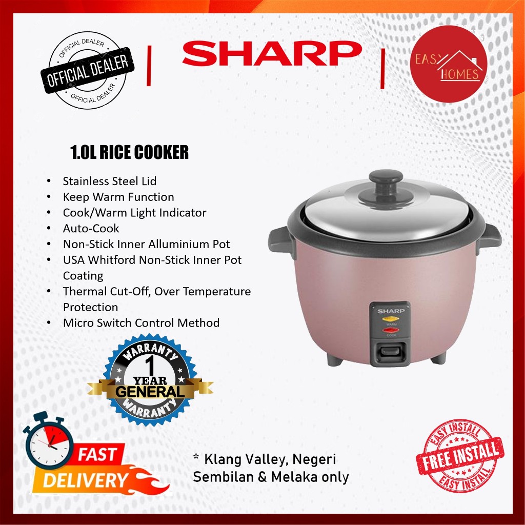 Sharp Rice Cooker 1.0L 1L 1 Litre KSH108 KSH-108 KSH 108 Periuk Nasi 1 ...