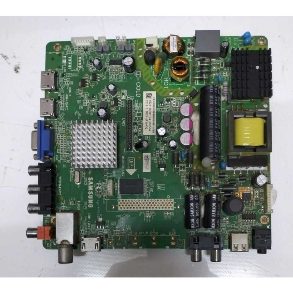 (C414) Samsung UA43K5002AK Mainboard, Tcon, Tcon Ribbon, LVDS, Button, Cable. Used TV Spare Part ...