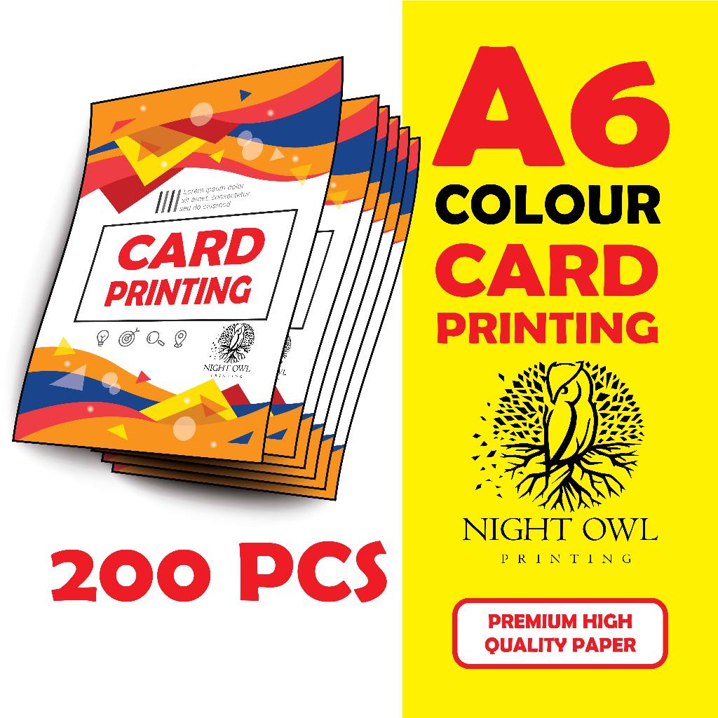 Standard Size Card Printing A6 Size 200pcs, 260gsm artcard, 310gsm ...