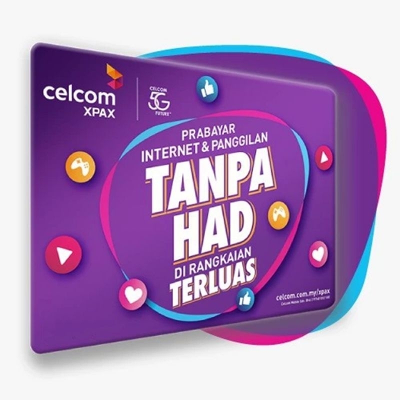 Celcom Sim Card Xpax Prepaid 2x lebih laju & Pantas All App Can Use ...