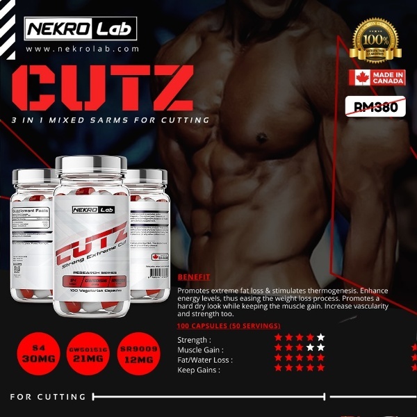 CUTZ Nekro Lab 100 Caps 3in1 Mixed Powerful Lean Cut,Super Shredded ...