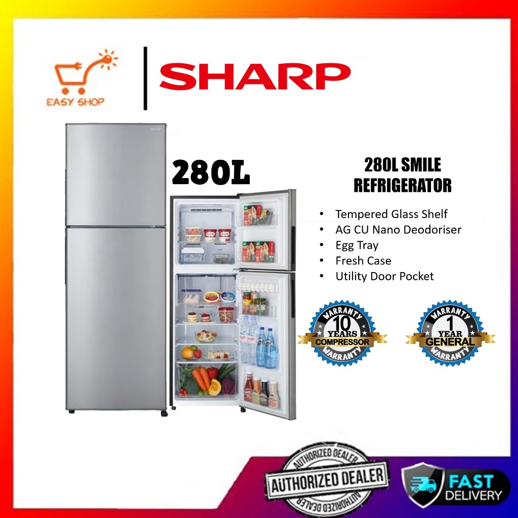 Sharp Fridge Refrigerator (280 L) SJ285MSS - Non-Inverter | Shopee Malaysia