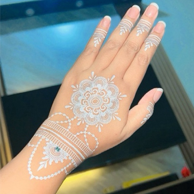 Inai Sticker White Exclusive-Henna Sticker (Both Hand) | Shopee Malaysia