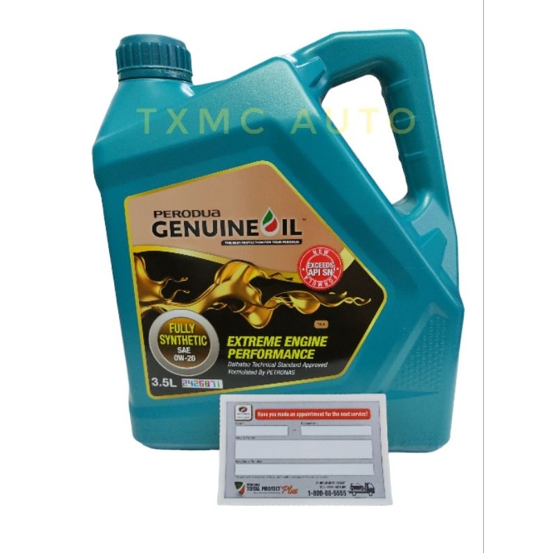 Original Engine Oil Fully Syn 0w20 Perodua 3L & 3.5L for Axia/Bezza ...