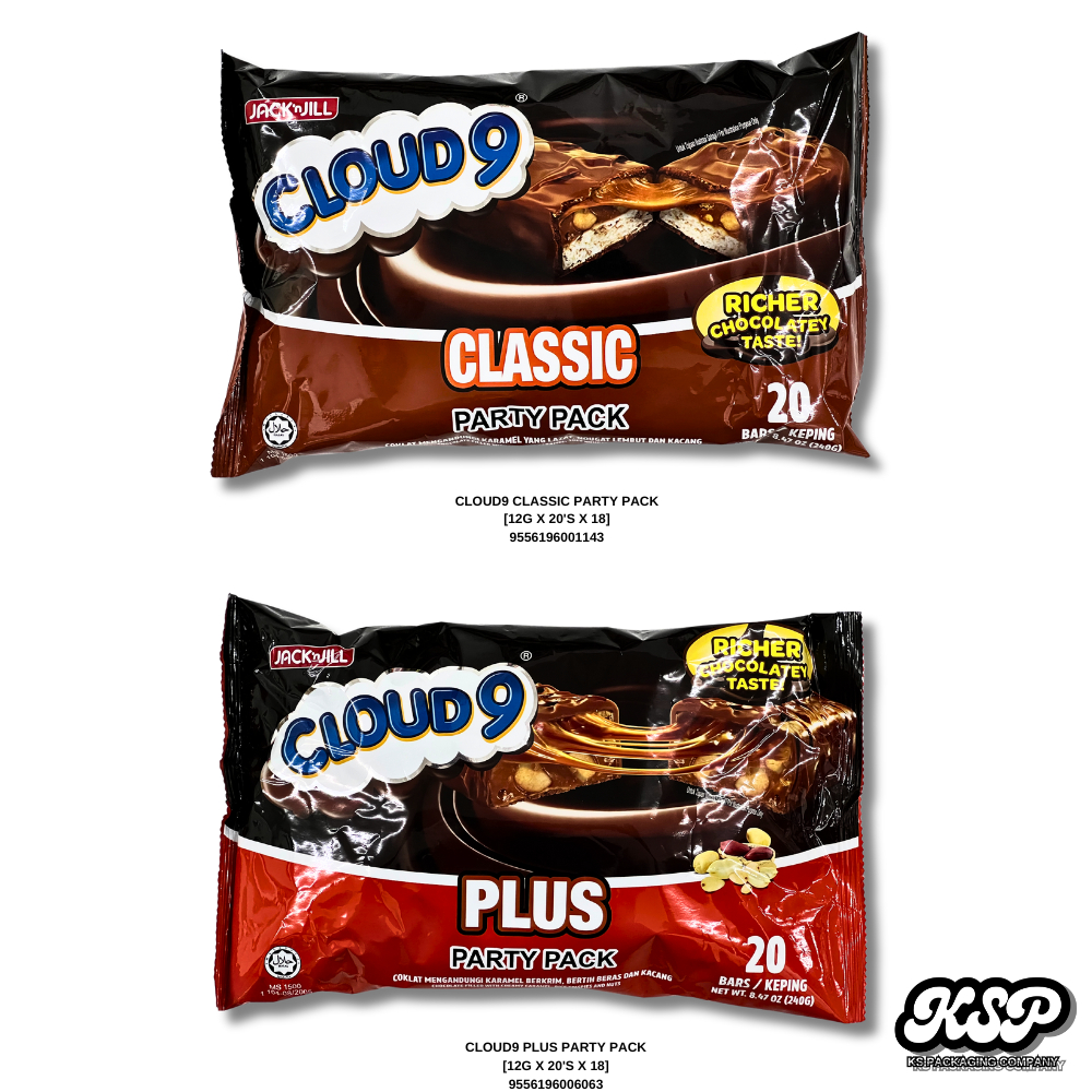 12g x 20pcs Jackn'Jill Cloud9 Classic / Plus Party Pack Chocolate Filled Halal | Shopee Malaysia