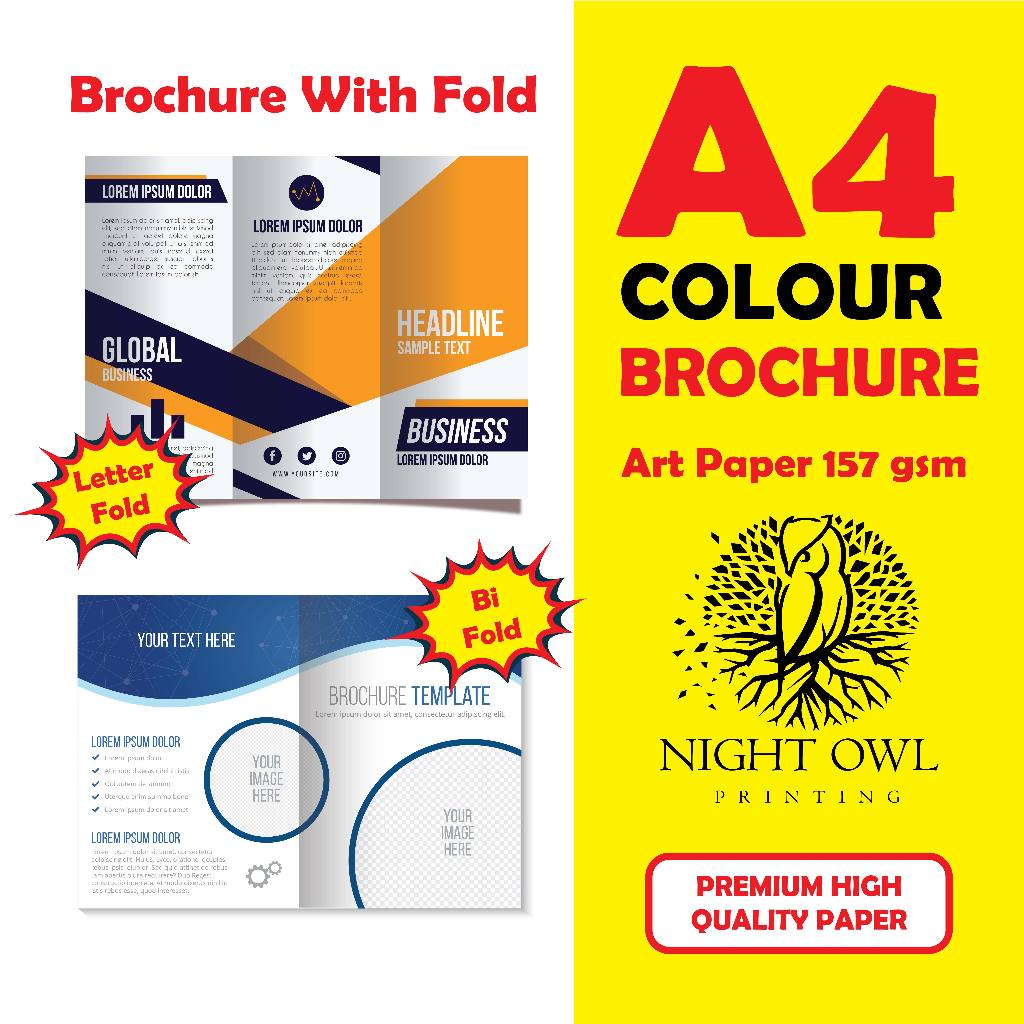 Flyer Printing A4 157gsm art paper ( Brochure fold option ) | Shopee ...