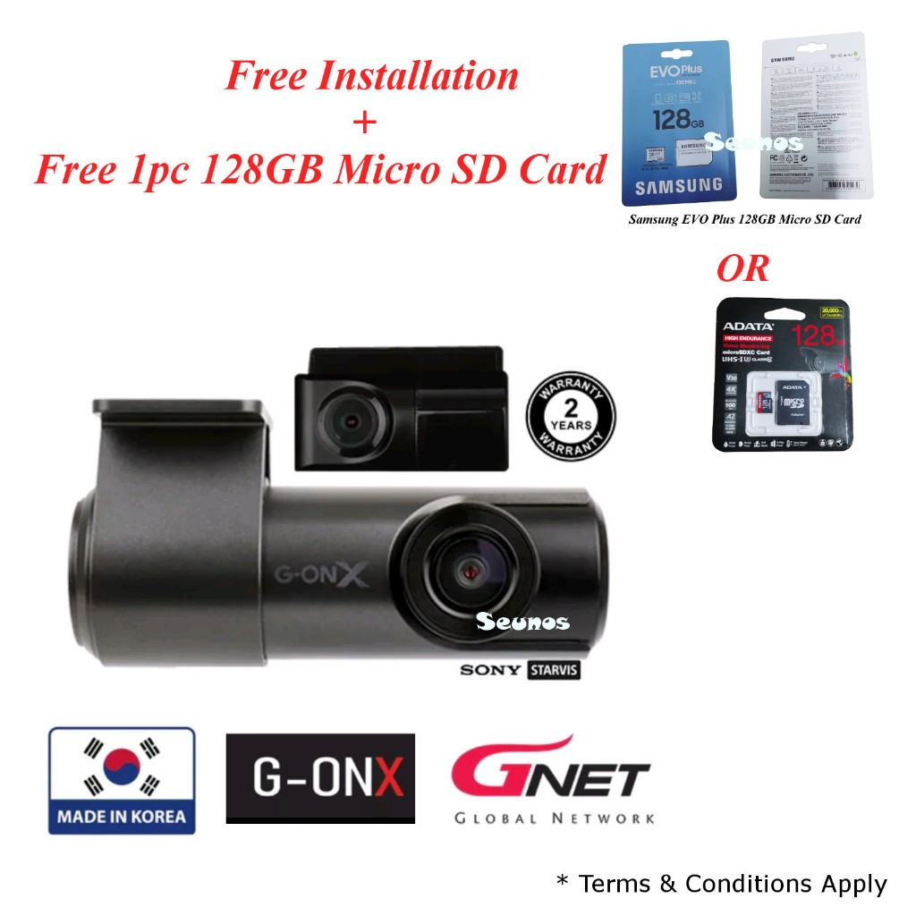 GNet G-ONX 1080P FHD|FHD 2CH Car Dashcam Full Set Front + Rear + Cable ...