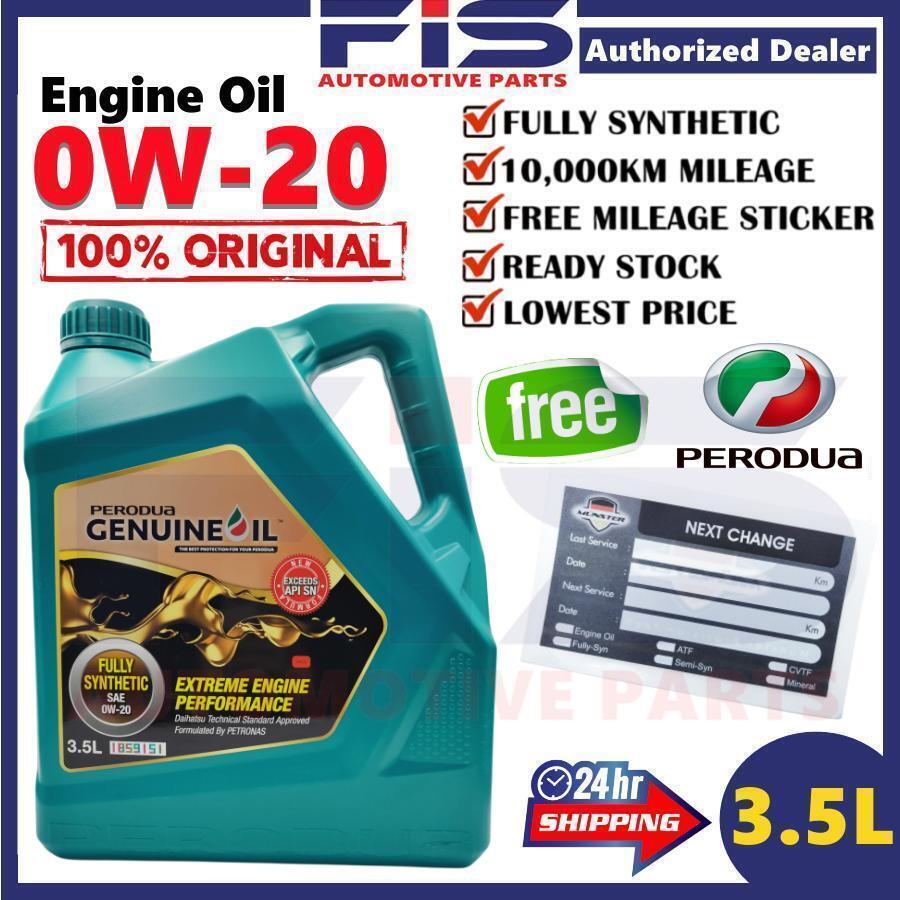 FIS Original Perodua Engine Oil 0W20 Genuine Fully Synthetic Myvi D20N ...