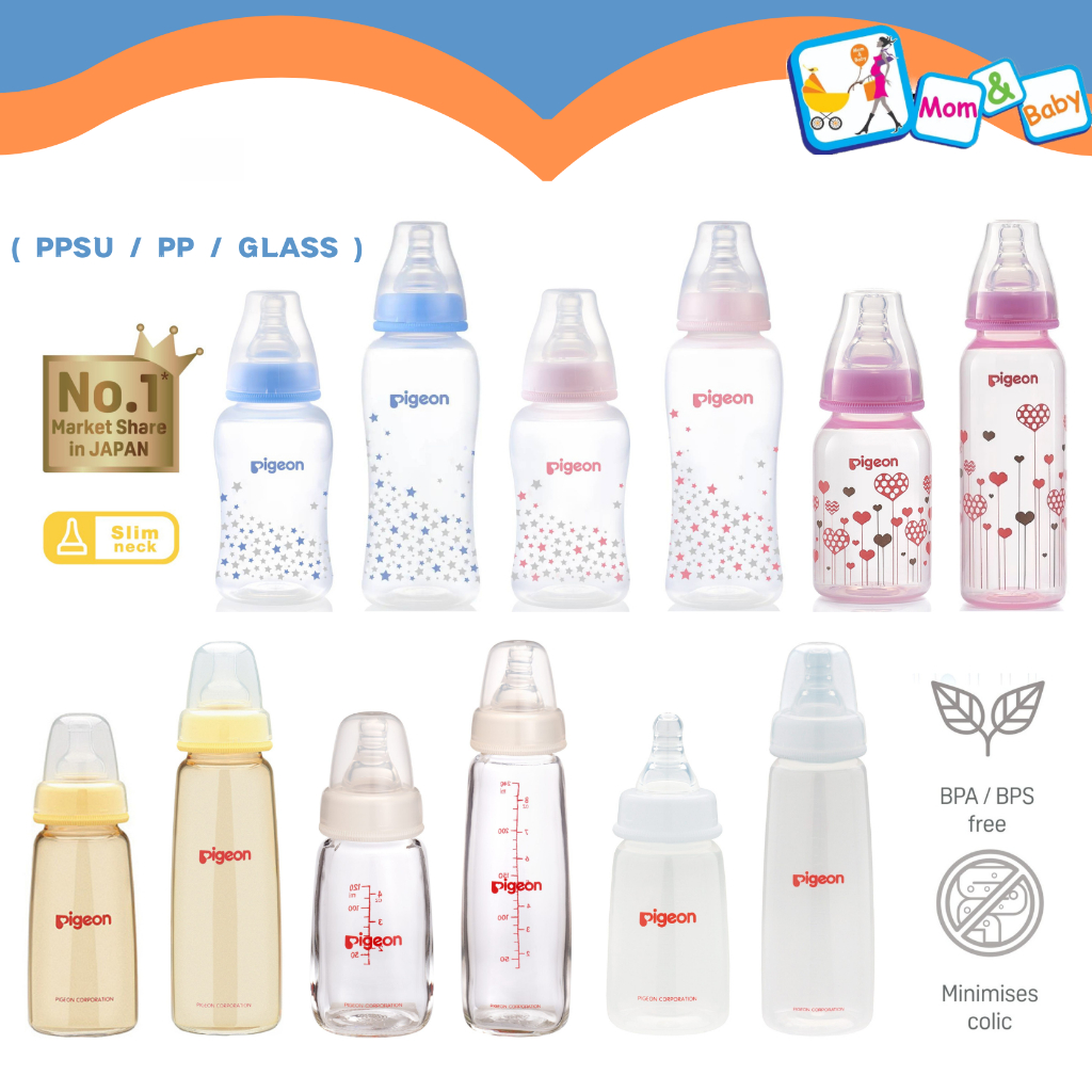 Pigeon SofTouch™ SLIM-Neck Nursing Bottle ( PPSU / PP / GLASS ) | Shopee Malaysia