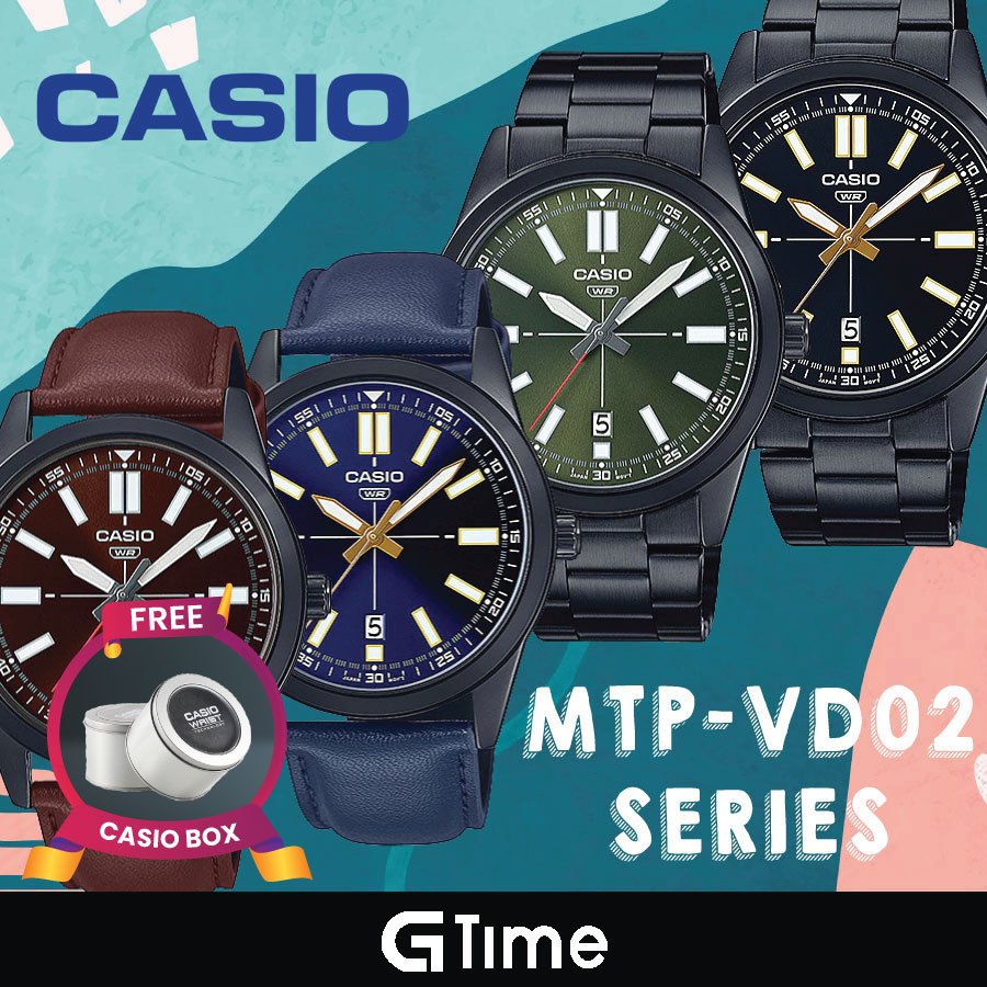 [ORIGINAL + 1YR WARRANTY] CASIO ANALOG GENT'S MTP-VD02 SERIES MTP-VD02D ...