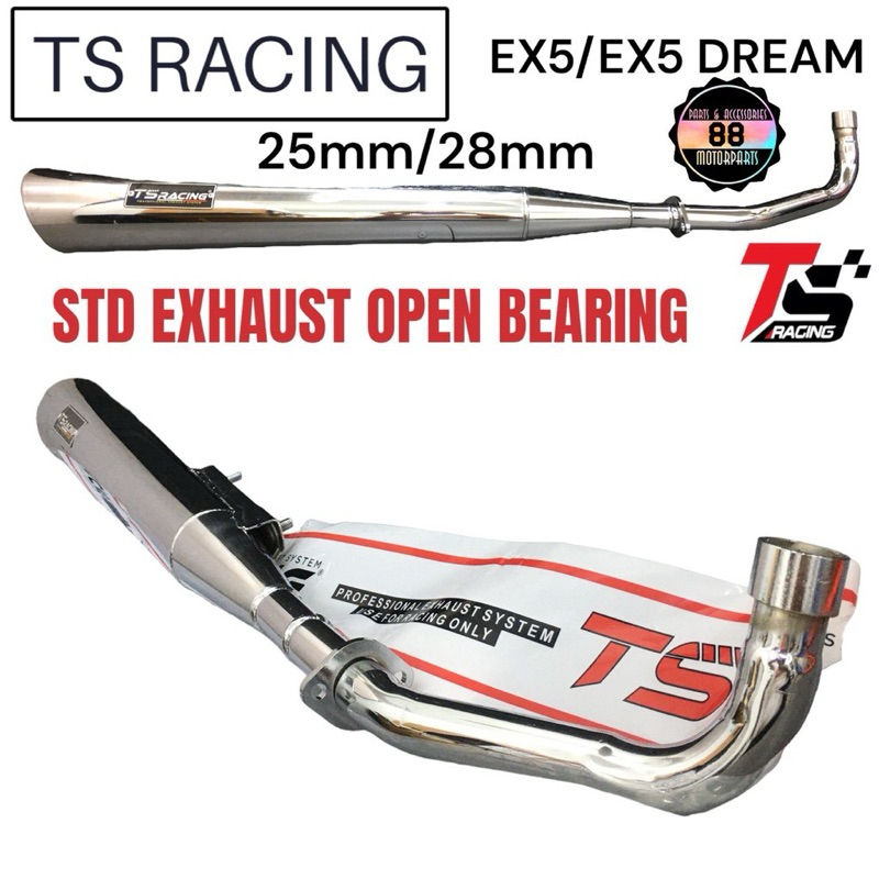 HONDA EX5 EXHAUST TS RACING 25MM 28MM STD OPEN EXHAUST RACING EX5 GN5 DREAM | Shopee Malaysia