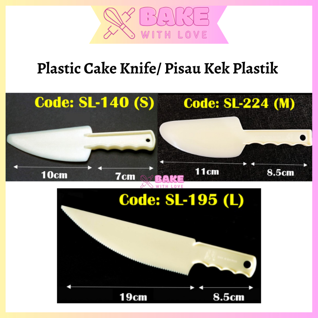 Bake With Love Plastic Cake Knife/ Pisau Kek Plastik/ Cake Knife/ Pisau ...
