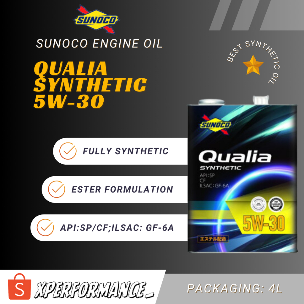 Sunoco Qualia 5W-30 Ester Formulation Full Synthetic 5W30 Engine Oil 4L Minyak Hitam Enjin ...
