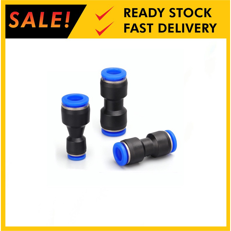 PU PG Pneumatic Fitting Air Hose Fitting Union Straight 4mm 6mm 8mm 10mm 12mm 14mm 16mm Straight ...