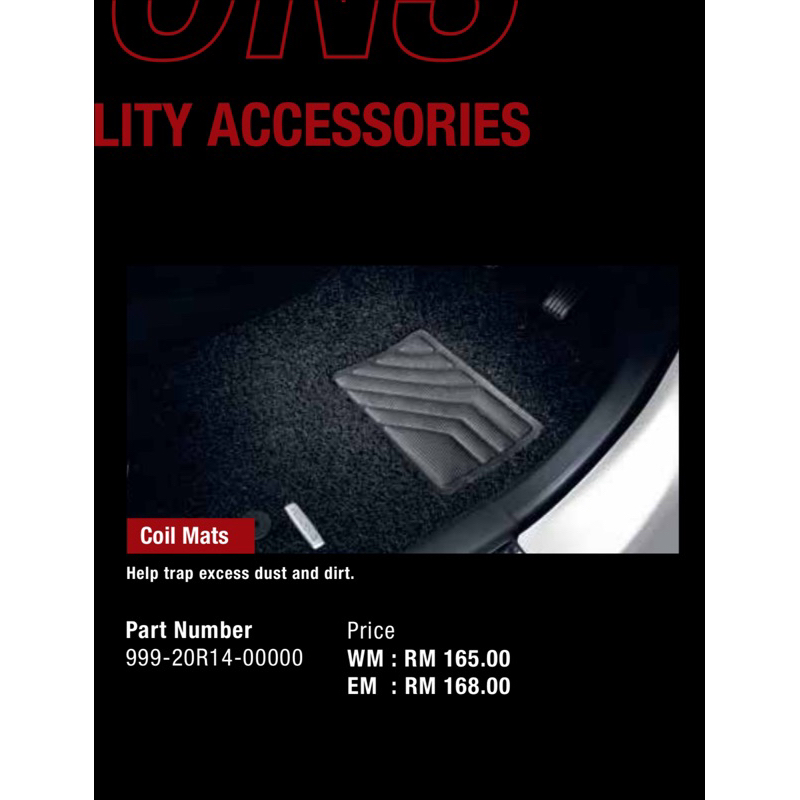 PERODUA Original Gear Up - Coil Mat ( Myvi / Ativa / Bezza / Axia ...