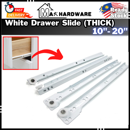 Max Heavy Duty White Drawer Runner Drawer Slide Thick Structure Rail ...