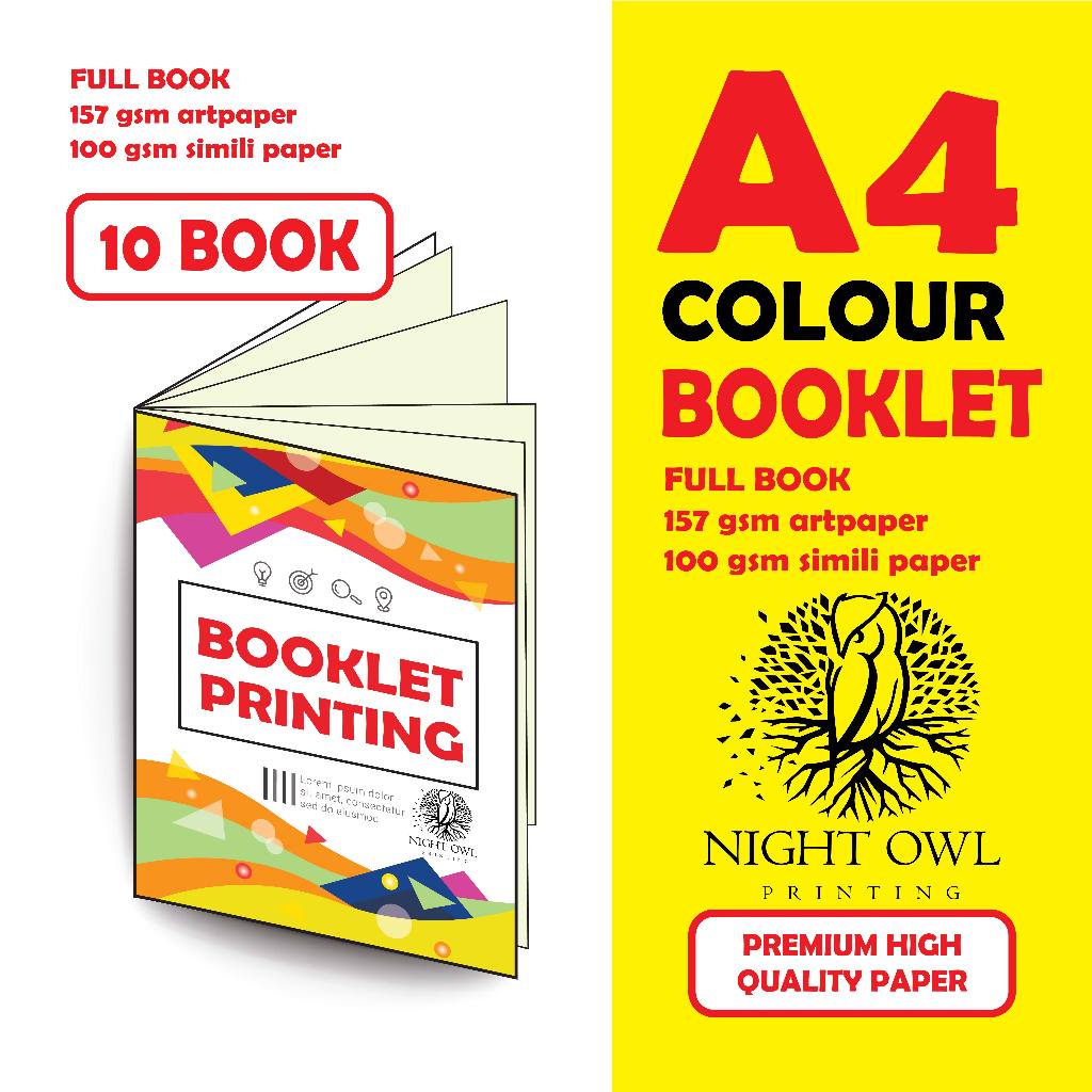 A4 Booklet Saddle Stitch Printing ( Portrait only ) ( Full Book 157gsm ...