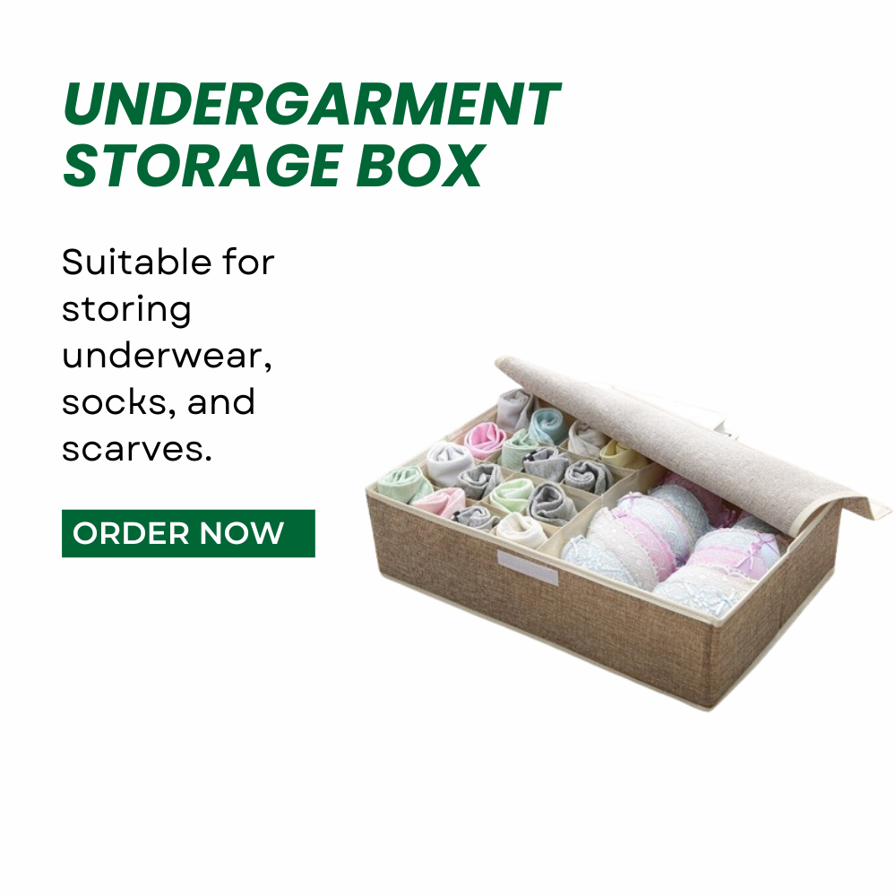 17 Grids Underwear Bras Socks Storage Box Wardrobe Organizer Kotak Baju ...