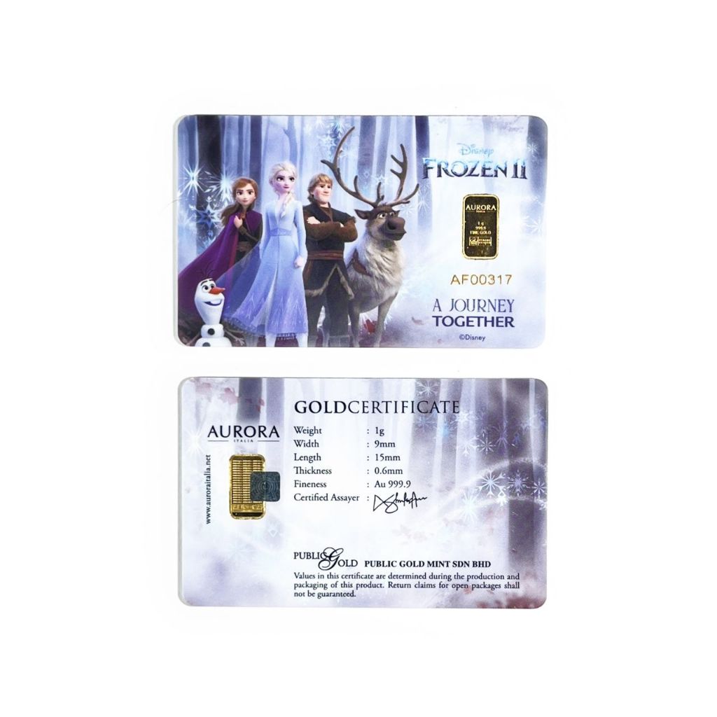 1g - Disney Frozen II Limited Edition Gold Bar DISNEY X AURORA ITALIA ...
