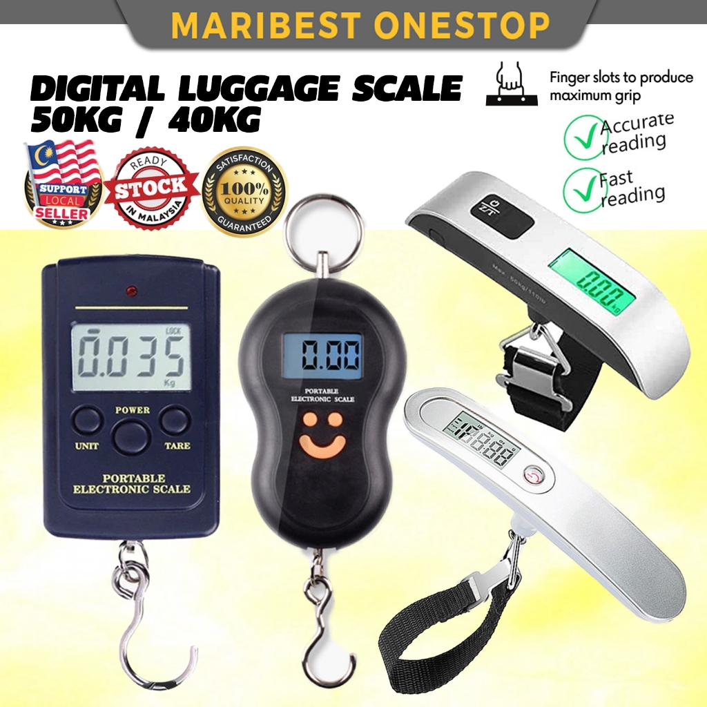 50kg/40kg Electronic Digital Luggage Scale LCD Scale Portable Handheld Pocket Weighing Scales ...