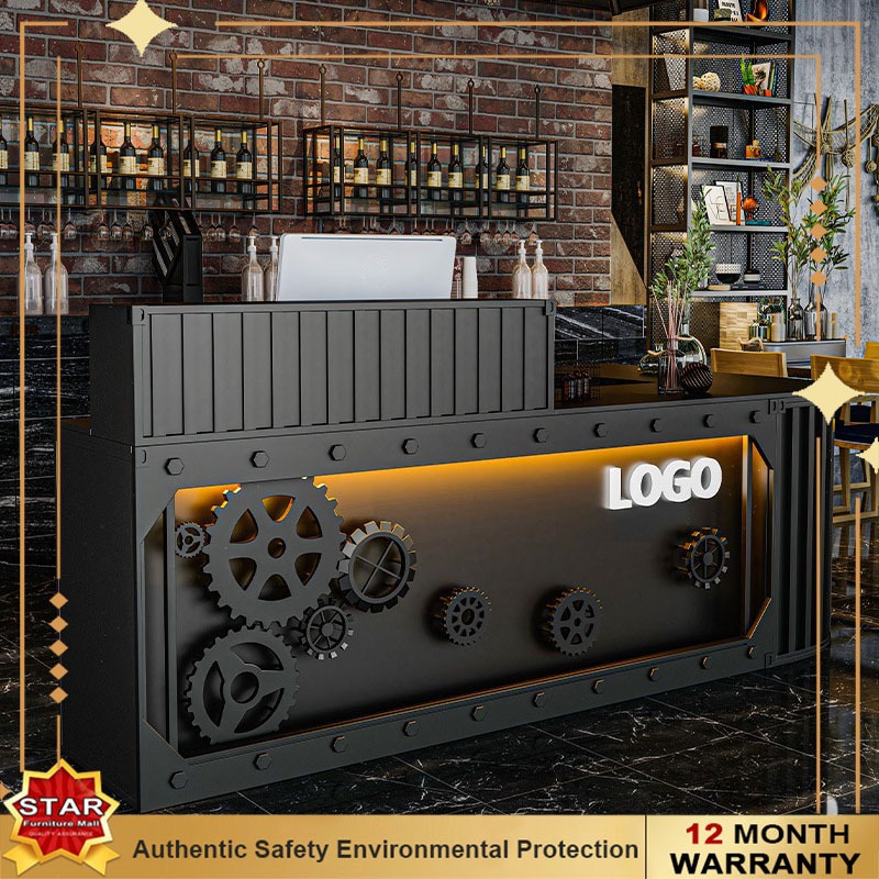 Loft Industrial Style Bar Counter Bar Cashier Counter Retro Reception ...