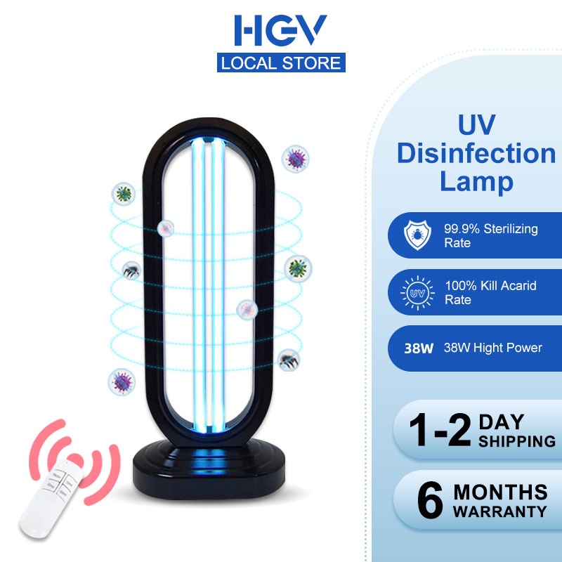 HGV 38W Home UV Ozone Light Sterilizer with Remote Control Mite Removal ...