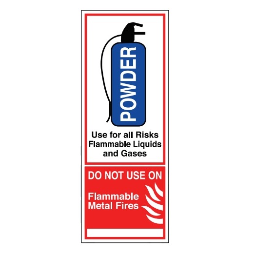 Powder CO2 Fire Extinguisher Flammable Safety Sign PVC Plastic Sticker ...