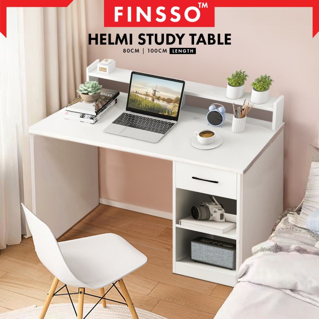 Finsso : HELMI Luxury Writing Table with Drawers + storage /meja ...