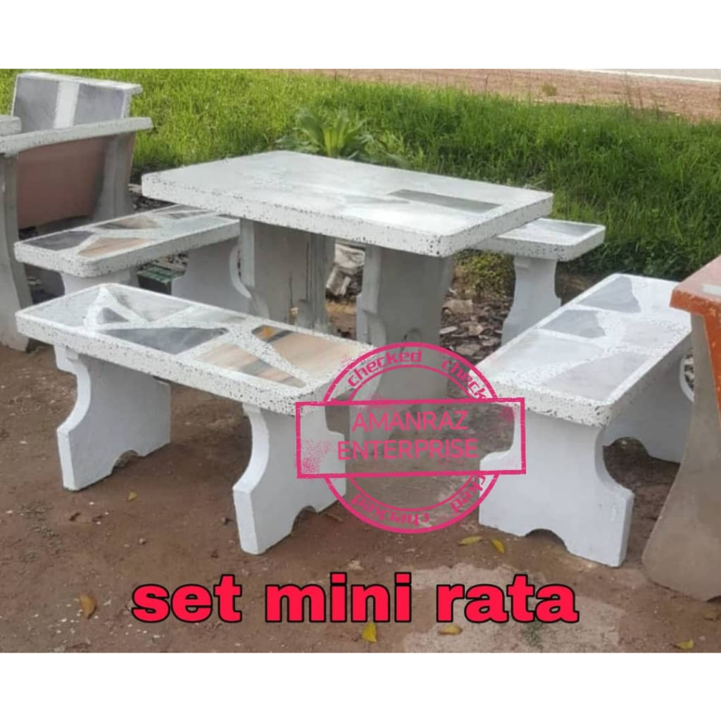 SET MINI RATA KERUSI MEJA MARBLE TERRAZO BERWARNA DIRECT KILANG & TAHAN ...