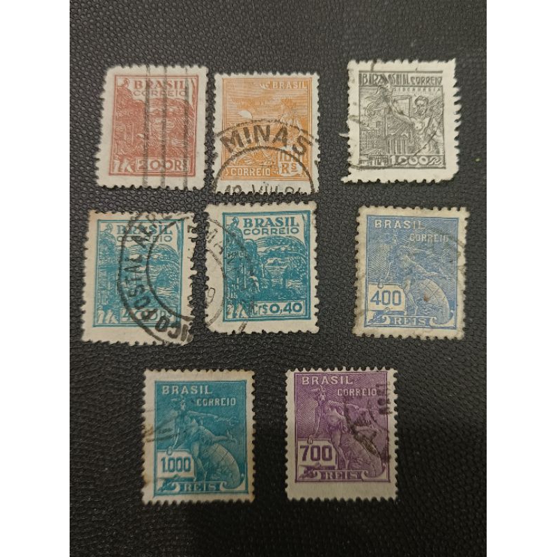 GU09 very old and Rare Brazil definitive stamps including 1920s 8v ...